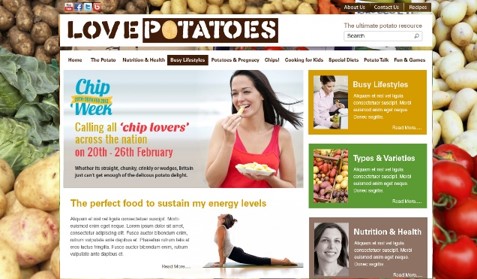 Love potatoes website design & build - Be Different